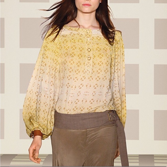 Tory Burch | Tops | Tory Burch 0 Silk Pattern Ombre Octavia Blouse With ...